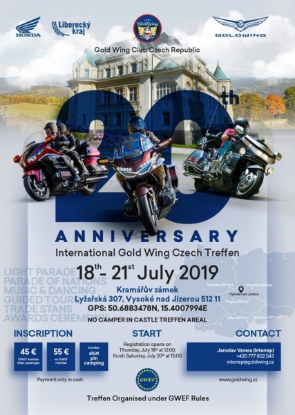 Pozvánka na 20. výroční sraz motocyklů Honda Goldwing × Motoforum.cz